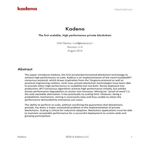Kadena-ConsensusWhitePaper-Aug2016 | PDF