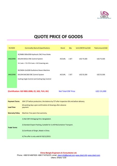 Qtj4 25 c block machine quotation-cbecl | PDF