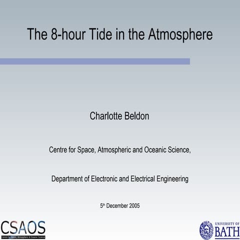 The 8-hour Tide in the Atmosphere | PPT | Weather | Science