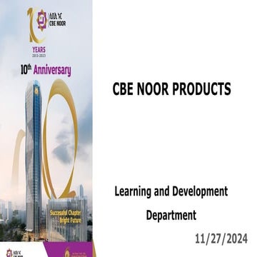 CBE Noor Products One Day Succ training and facilities | PPTX