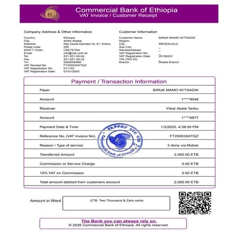 cbe_receiptFT250035XTQZ.pdf bank recipt format | PDF