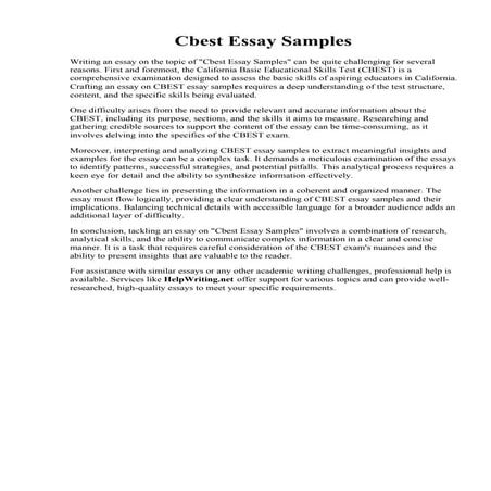 Cbest Essay Samples. Phenomenal Cbest Essay Topics Thatsnotus | PDF
