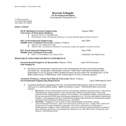 Gungor Academic CV | PDF
