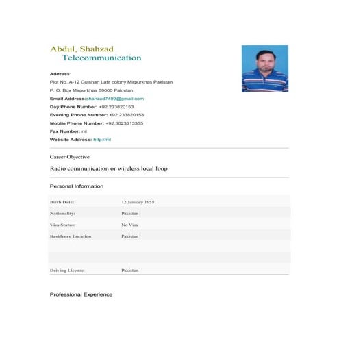 CV shahzad | DOC