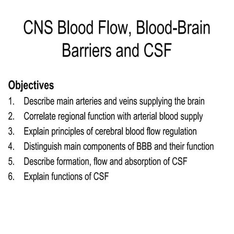 Cbf, bbb and csf | PPT