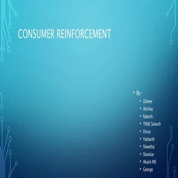 Marketing Management- Consumer Reinforcement | PPTX