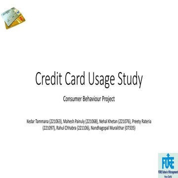 Credit Card Usage Study | PPTX