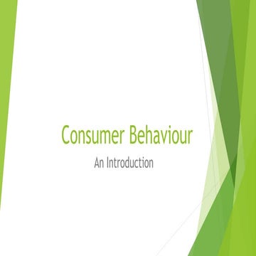 Introduction to Consumer Behavior : A Marketer's Perspective | PPTX