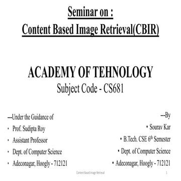 Content Based Image Retrieval | PPTX