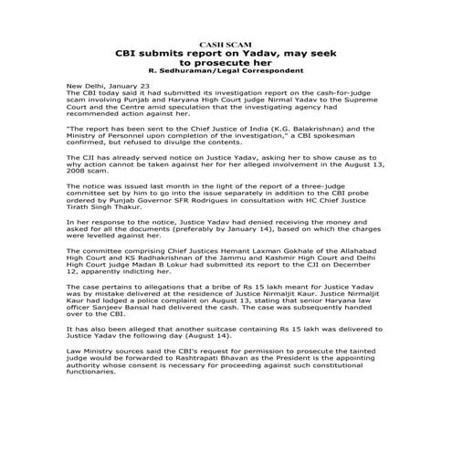 Cbi submits report | PDF