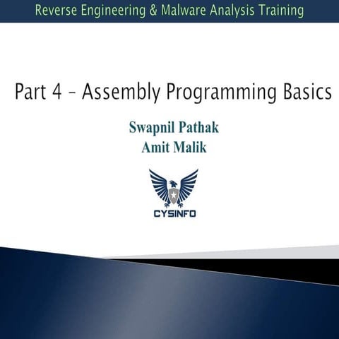 Reversing Malware Analysis Training Part4 Assembly Programming Basics Ppt