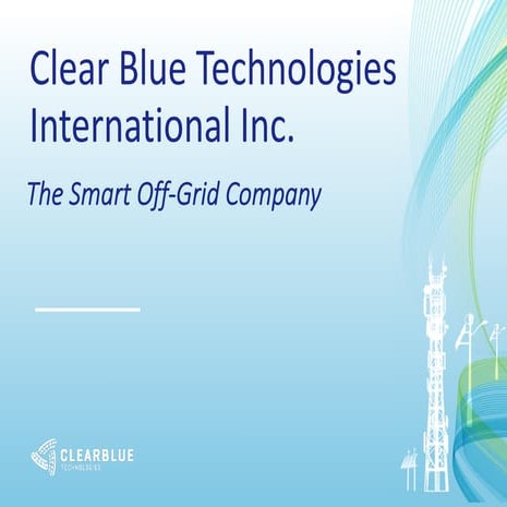 Clear Blue Technologies Investor Presentation 2019 | PDF
