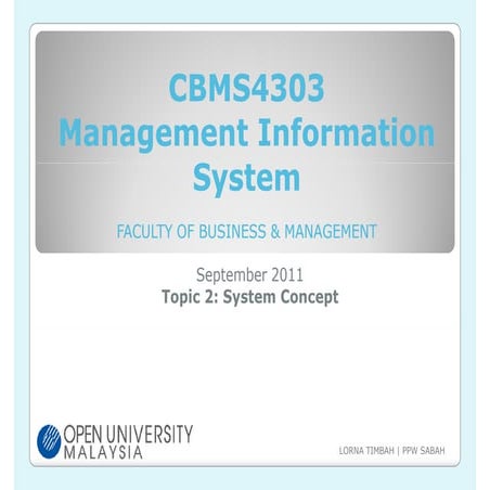 CBMS4303 Topic 1 slides (Open University Malaysia) | PDF