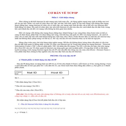 Cơ bản về tcp ip | PDF
