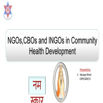 NGOs,CBOs and INGOs in Community Health Development | PPTX