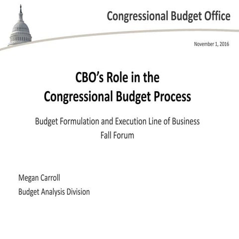 CBO’s Role in the Congressional Budget Process | PDF