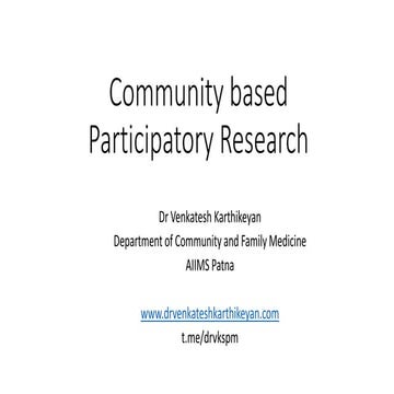 Community Based Participatory Research - Focus Group discussion | PPTX