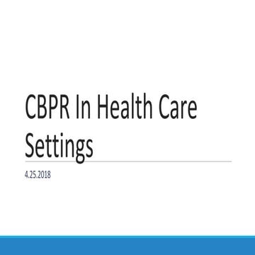 CBPR facilitated discussion of the model | PPT