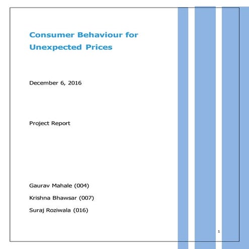 Consumer behavior for unexpected prices | DOCX