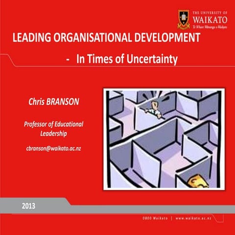 Building Adaptive Learning Cultures: Prof Chris Branson, Education Leadership Center, University ...