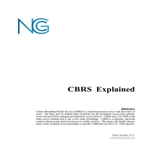 Cbrs explained | DOCX | Computer Networking | Computing
