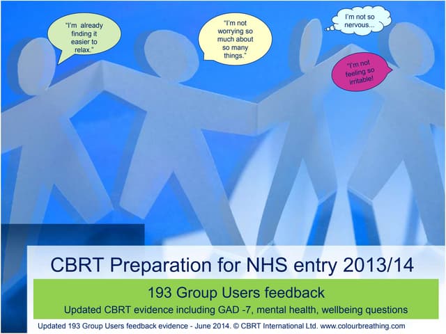 CBRT preparation for NHS entry 193 group users feedback + GAD-7 (mini ... CBRT preparation for NHS entry 193 group users feedback + GAD-7 (mini ...