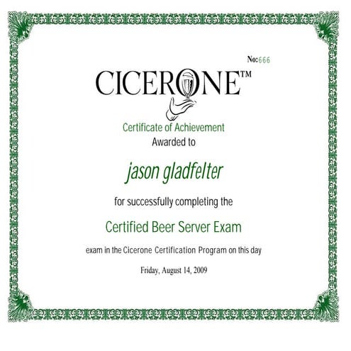 Cicerone Certified Beer Server | PDF
