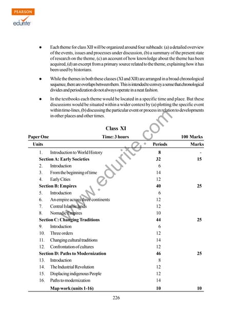 Class 11 Cbse History Syllabus 2012-13 | PDF