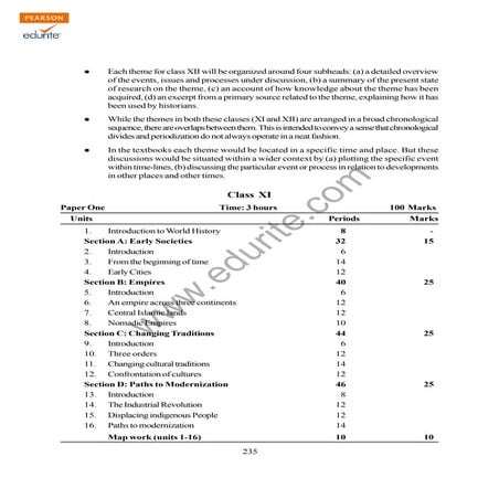 Class 11 Cbse History Syllabus 2012-13 | PDF
