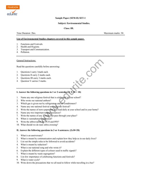Class 2 ICSE Maths Sample Paper Model 2 | PDF