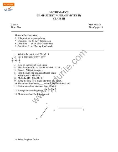 Final Revision Math Primary 2 (Part 1) | DOC