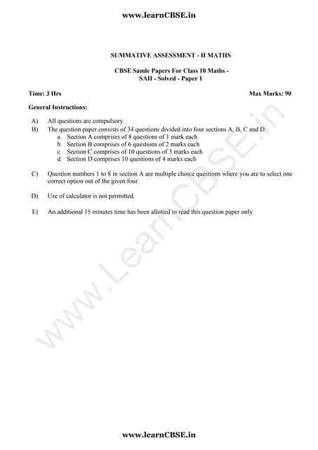 Grade 10 Math - Second Quarter Summative Test | DOCX