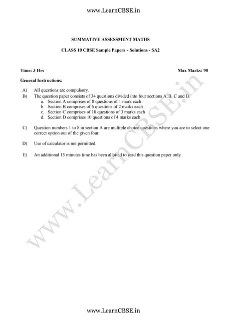 Grade 10 Math - Second Quarter Summative Test | PDF