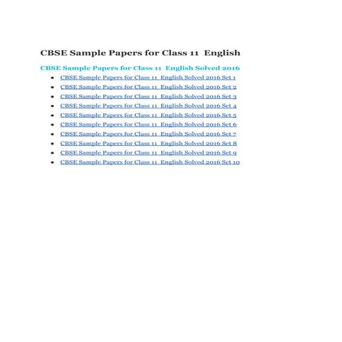 Cbse-sample-papers-for-class11-english | PDF | Homework and Study ...