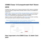 Cbse 12th compartment hall ticket 2019