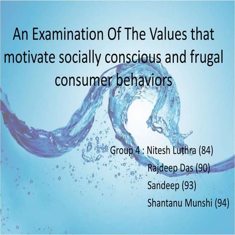 Frugal & Socially Conscious Consumer | PPTX