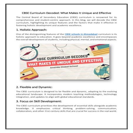 CBSE Curriculum Decoded What Makes It Unique and Effective | PDF