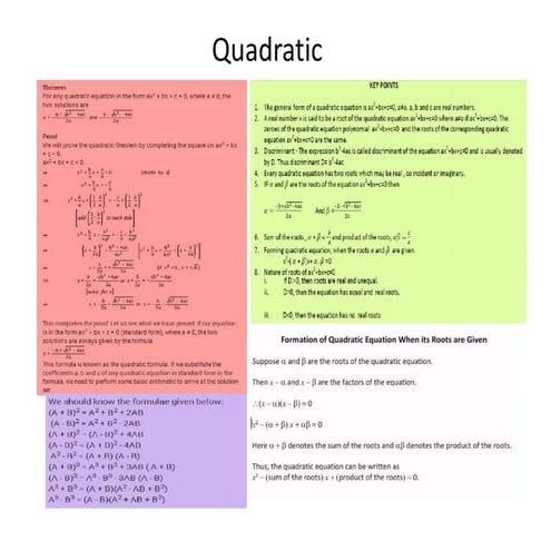 Cbse Class 10th Math Quick Reference | PPT