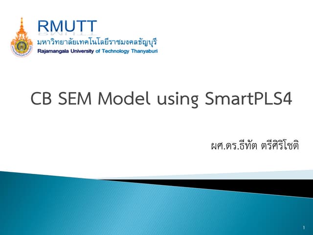 Covariance Based Structural Equation Modeling Cb Sem Model Using Smartpls4 Ppt