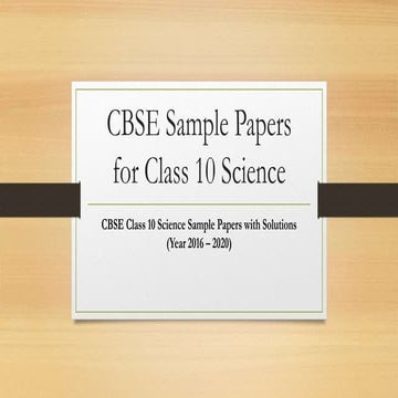 Cbse sample papers for class 10 science | PPT