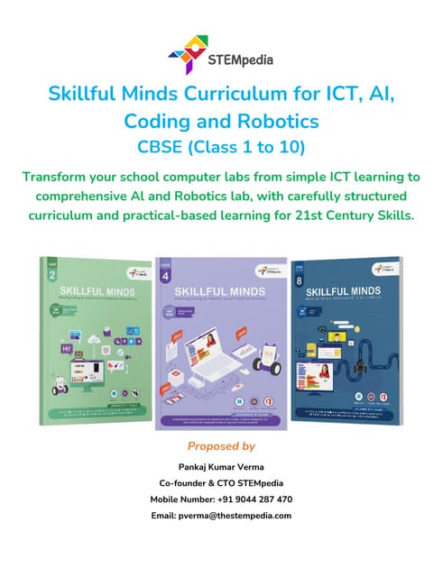 Cbse Ict Ai Coding And Robotics Curriculum For Classes 1 To 10 As Per Nep 2020 For Subject