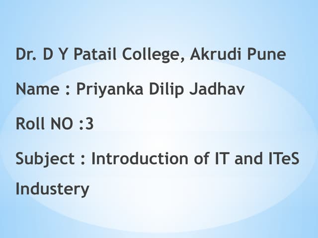Class 9 part b unit 1 it&ites ppt | PDF