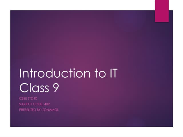 Class 9 part b unit 1 it&ites ppt | PDF