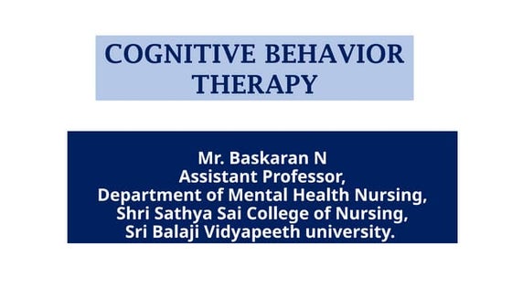 Cognitive Behavioral Therapy | PPT
