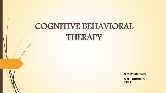 Donald Meichenbaum Cognitive Behavior Modification | PPTX