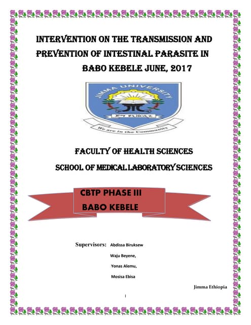Community Based Training Program (CBTP) manual of College of Health ...