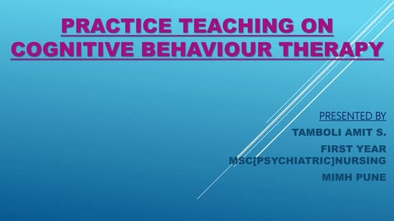 Cognitive Behavioral Therapy (CBT) | PPT