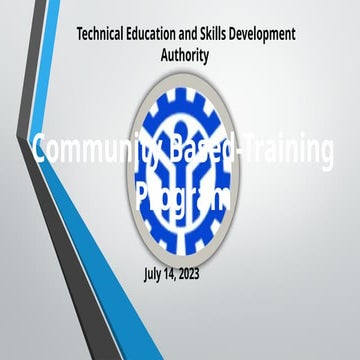 The Community Based Training Powerpoint Presentation Of Tesda Pptx