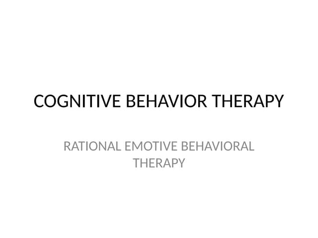 Donald Meichenbaum Cognitive Behavior Modification | PPTX