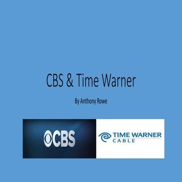 CBS, Time Warner Presentation | PPTX | History | Genres
